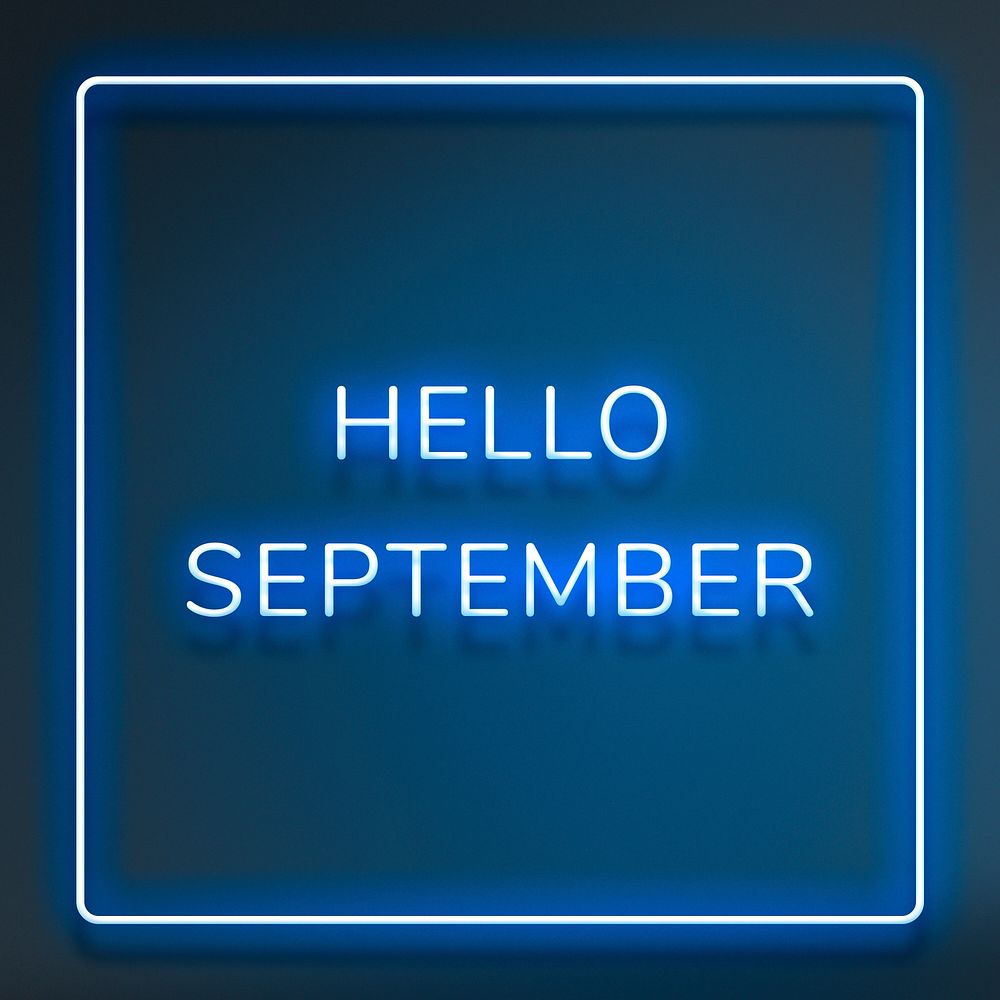Hello September frame neon border | Free Photo - rawpixel