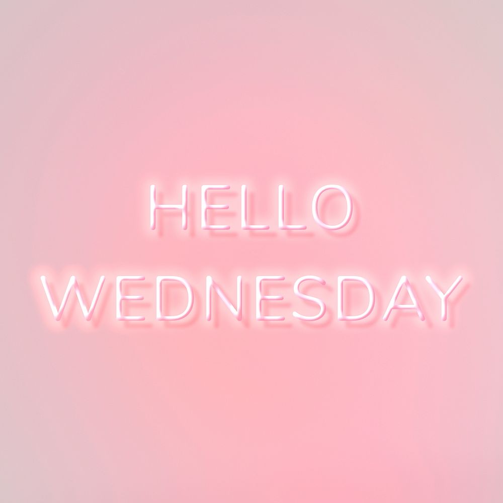 Glowing Hello Wednesday neon text | Free Photo - rawpixel
