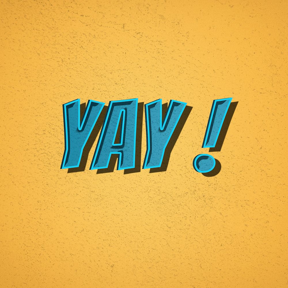 Yay! word retro font style | Free Photo - rawpixel
