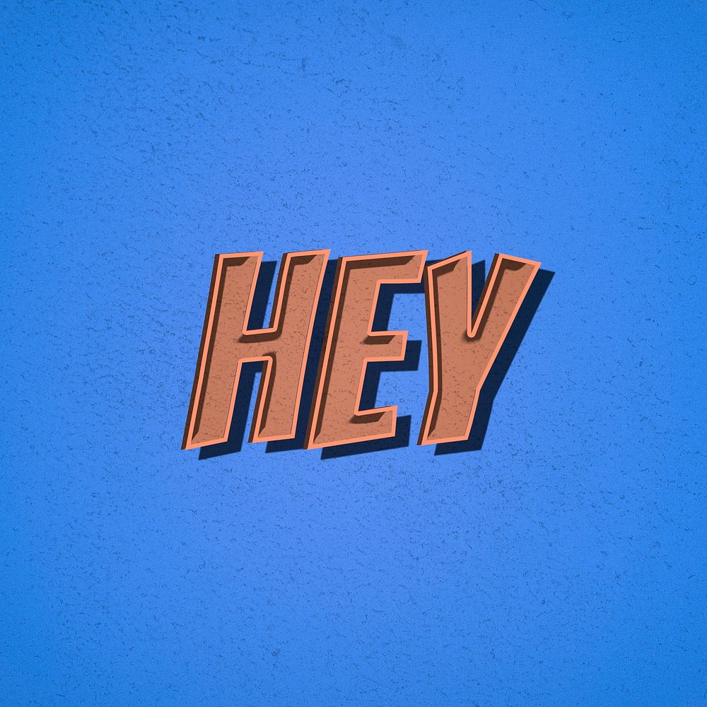 Hey word retro style typography | Free Photo - rawpixel