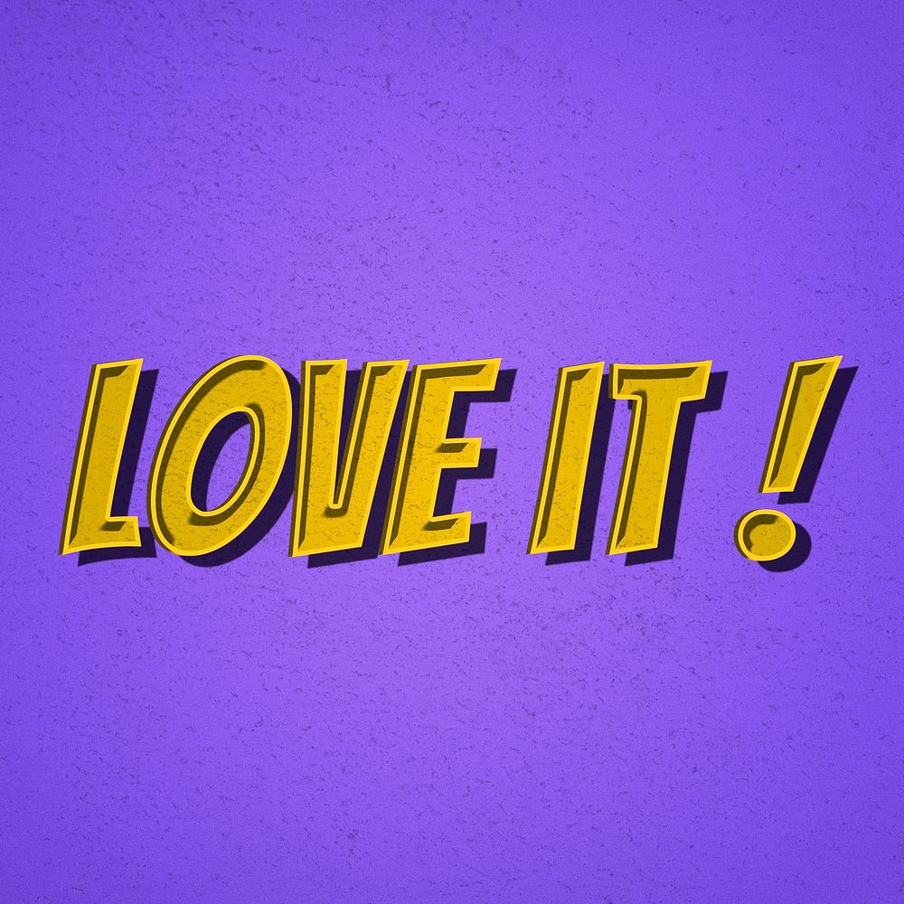 Love it! word comic font | Free Photo - rawpixel