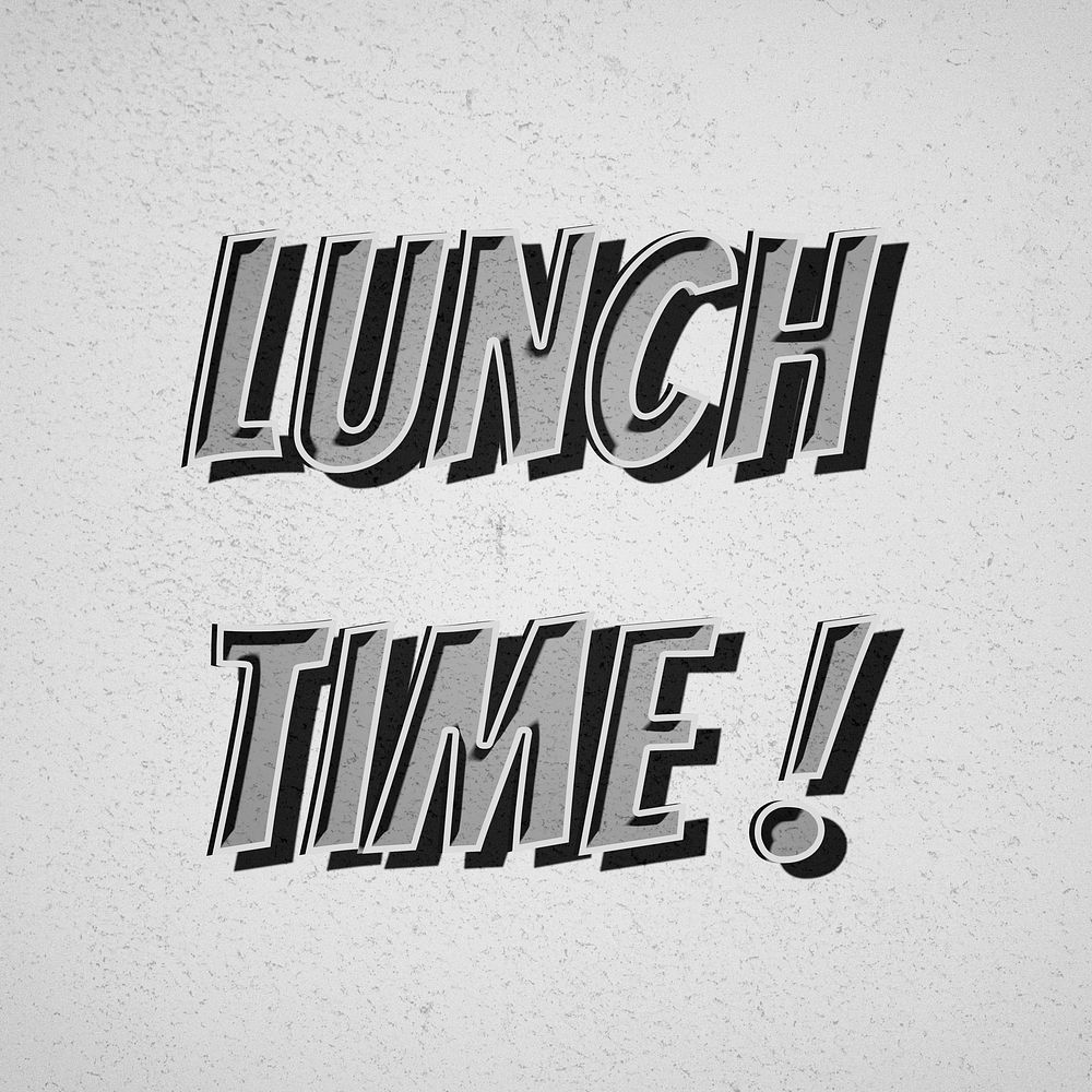 Lunch time! word comic font | Free Photo - rawpixel