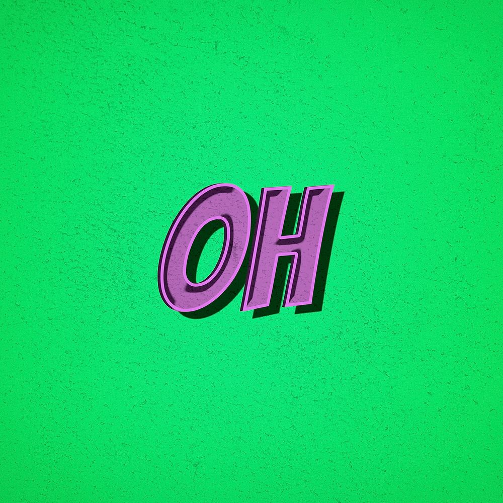 Oh word comic font typography | Free Photo - rawpixel