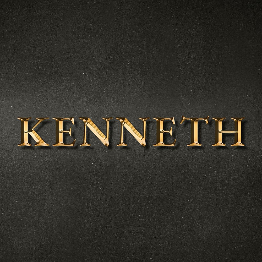 Kenneth typography gold effect design | Free Photo - rawpixel