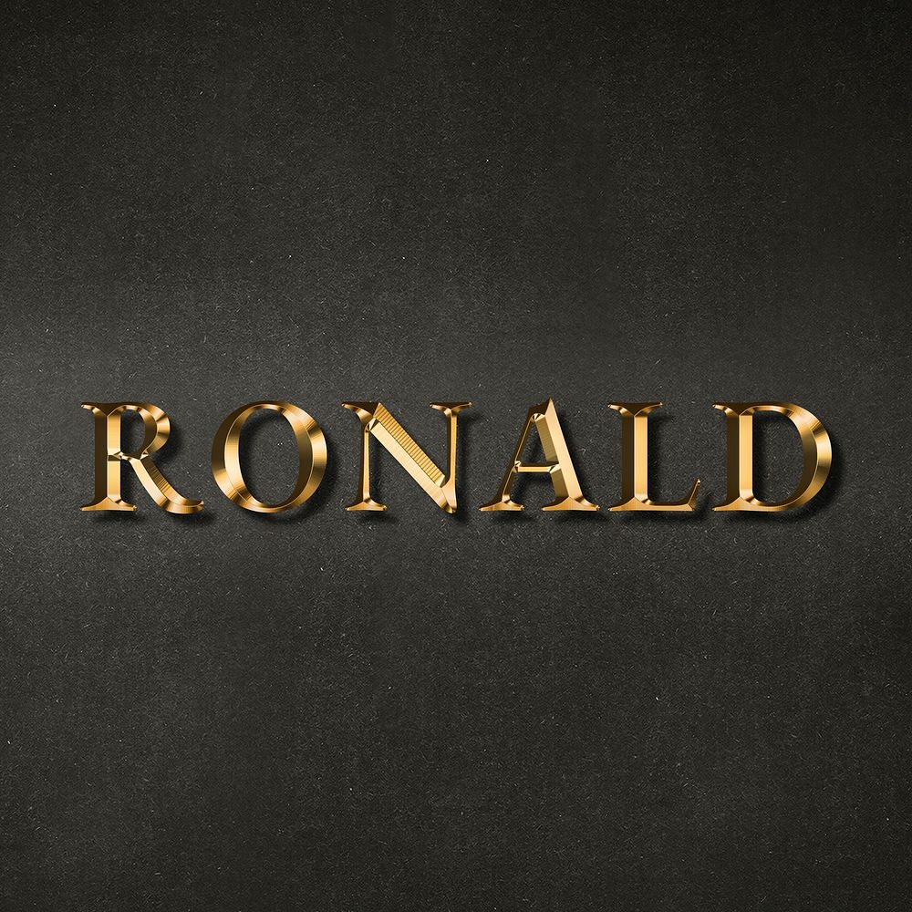 Ronald typography gold effect design | Free Photo - rawpixel