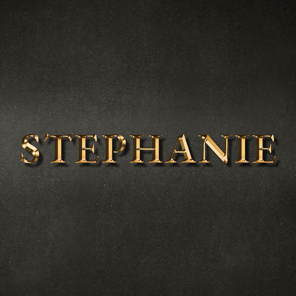 Stephanie typography gold effect design | Free Photo - rawpixel