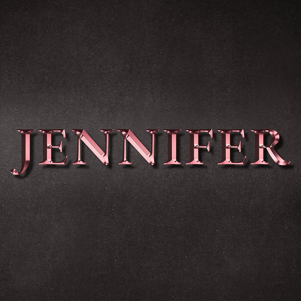 Jennifer typography rose gold design | Free Photo - rawpixel