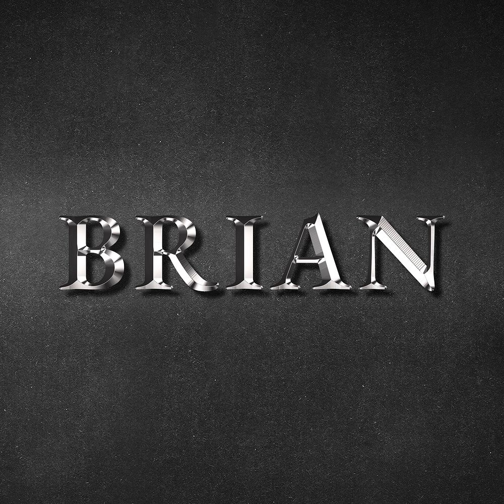 Brian typography silver metallic effect | Free Photo - rawpixel