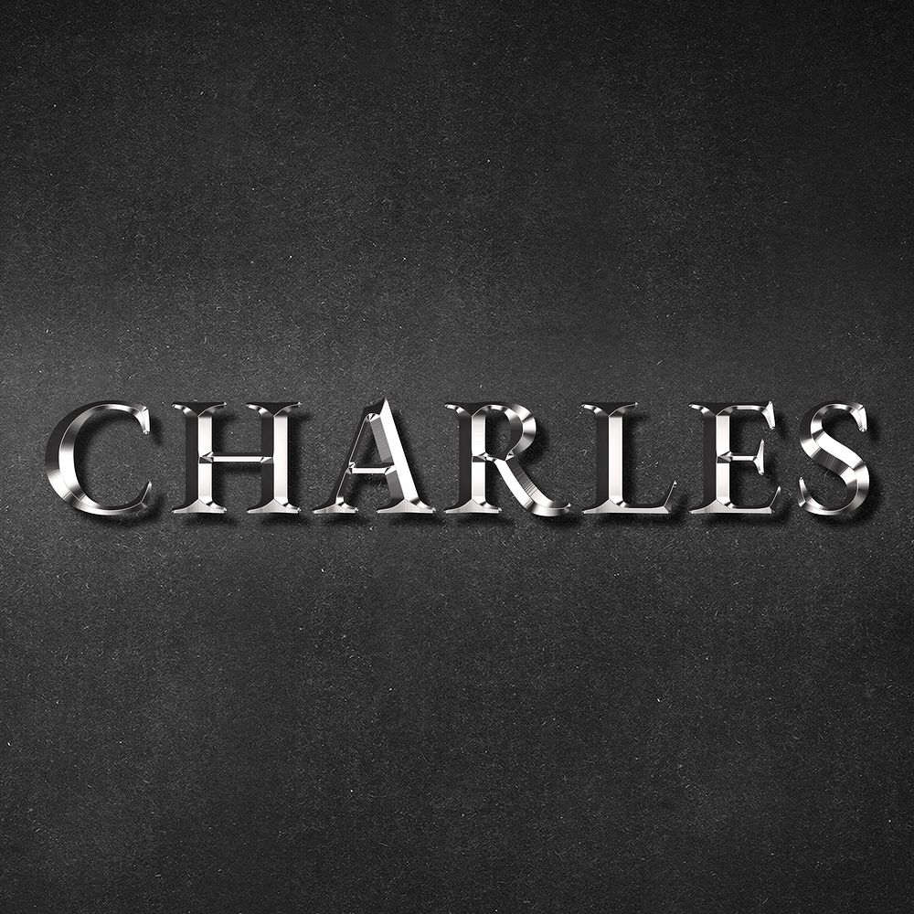 Charles typography silver metallic effect | Free Photo - rawpixel