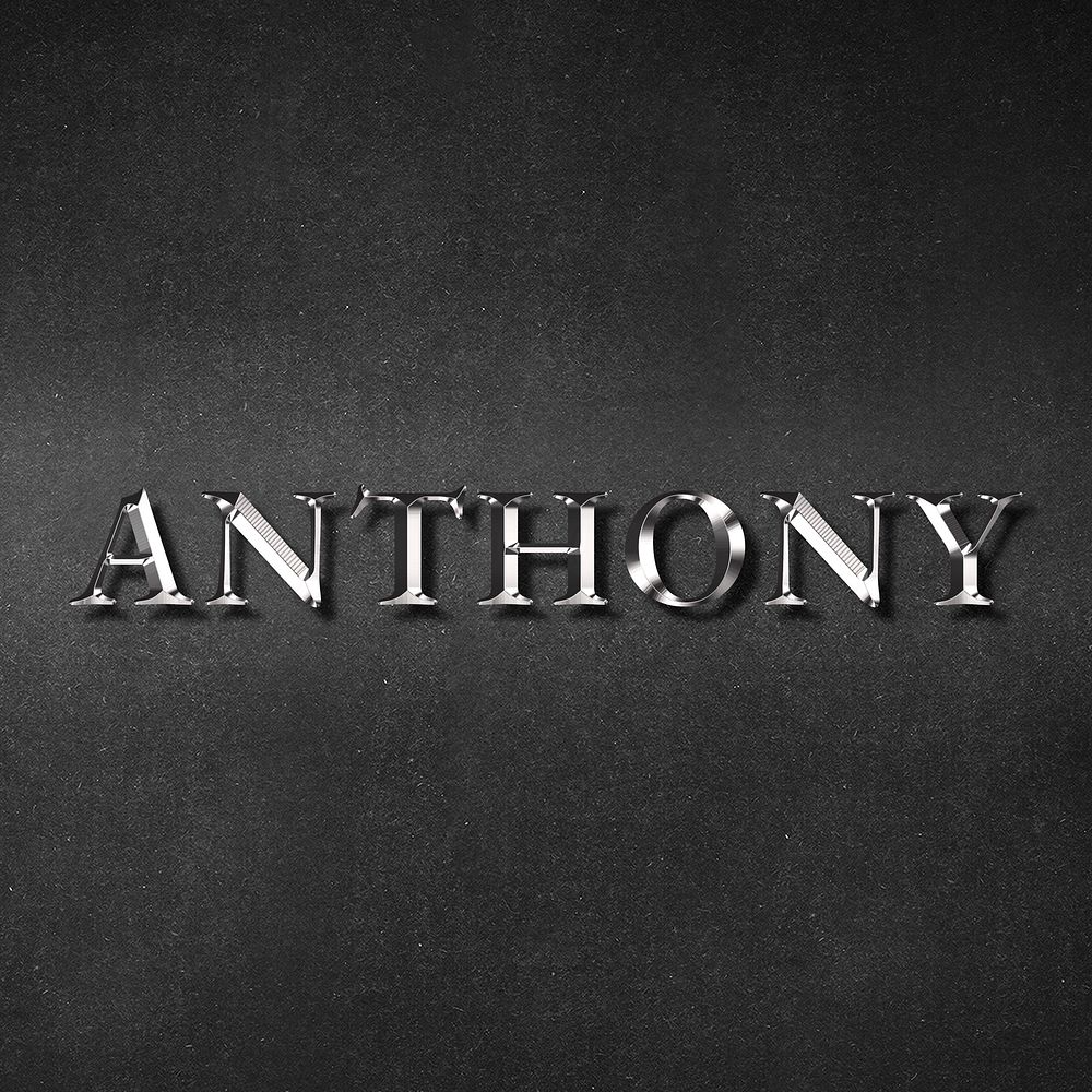 Anthony typography silver metallic effect | Free Photo - rawpixel