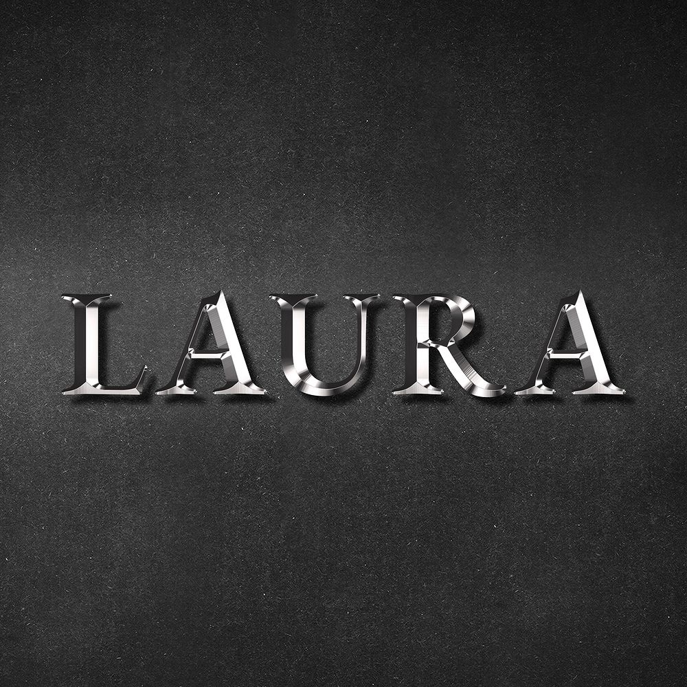 Laura typography silver metallic effect | Free Photo - rawpixel