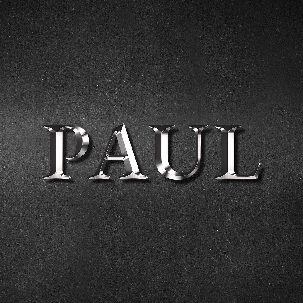 Paul typography silver metallic effect | Free Photo - rawpixel