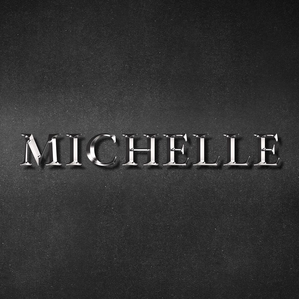 Michelle typography silver metallic effect | Free Photo - rawpixel