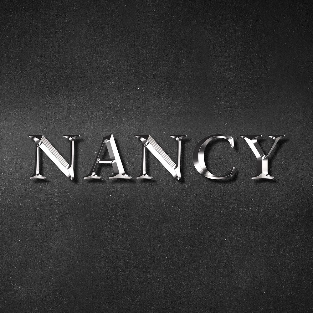 Nancy typography silver metallic effect | Free Photo - rawpixel