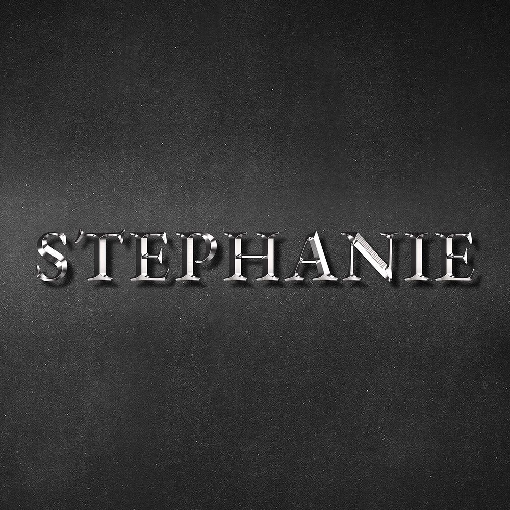 Stephanie typography silver metallic effect | Free Photo - rawpixel