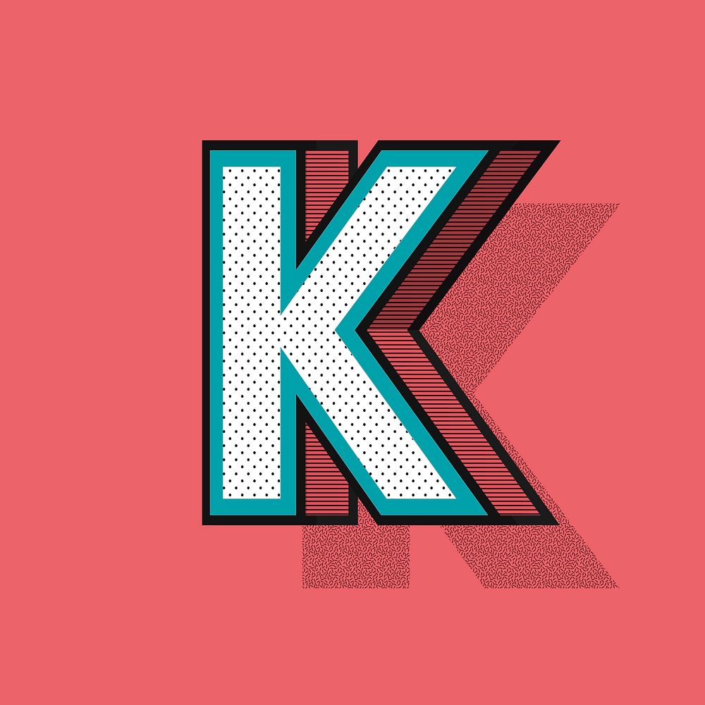 Letter K isometric halftone effect | Free Photo - rawpixel