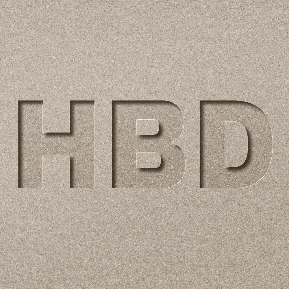 HBD paper cut lettering font | Free Photo - rawpixel