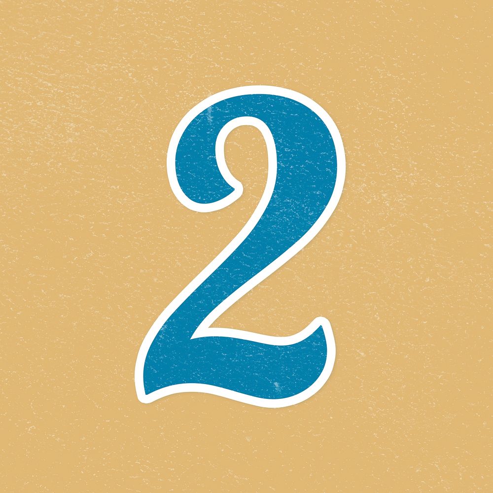 Psd retro number 2 bold | Premium PSD - rawpixel