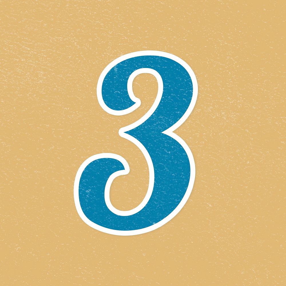 Number 3 psd retro bold | Premium PSD - rawpixel