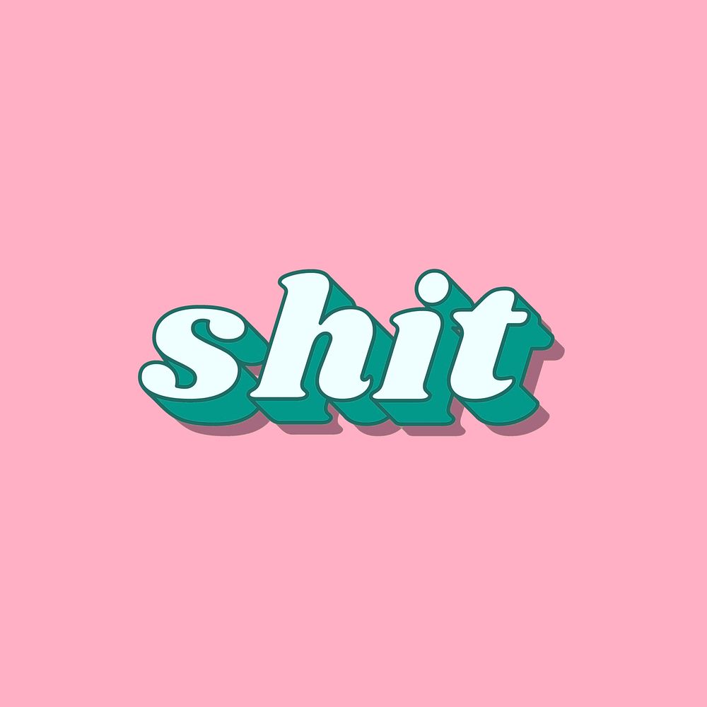 Shit lettering retro pastel shadow | Free Photo - rawpixel
