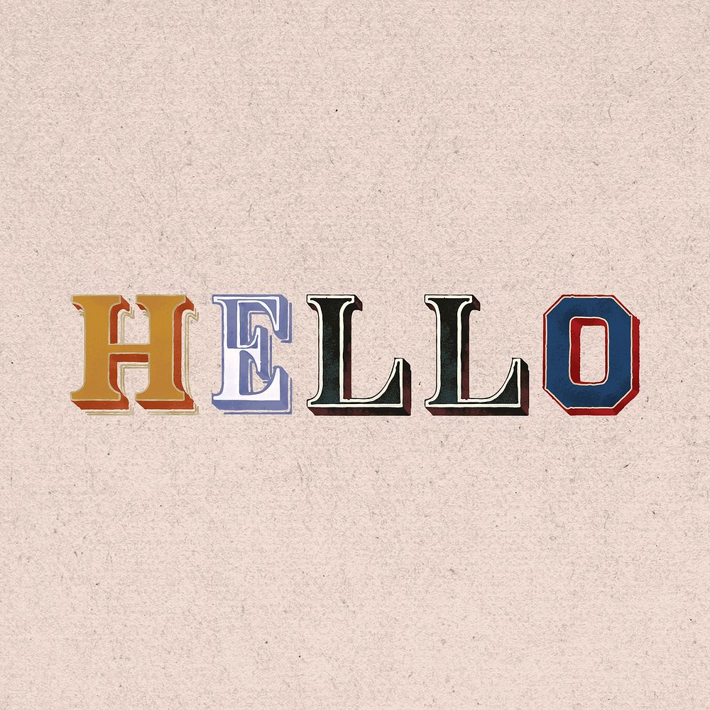 Hello word western vintage typography | Free Photo - rawpixel