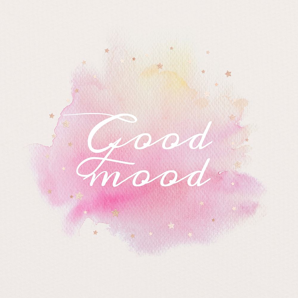 Good mood calligraphy gradient pink | Free Photo - rawpixel
