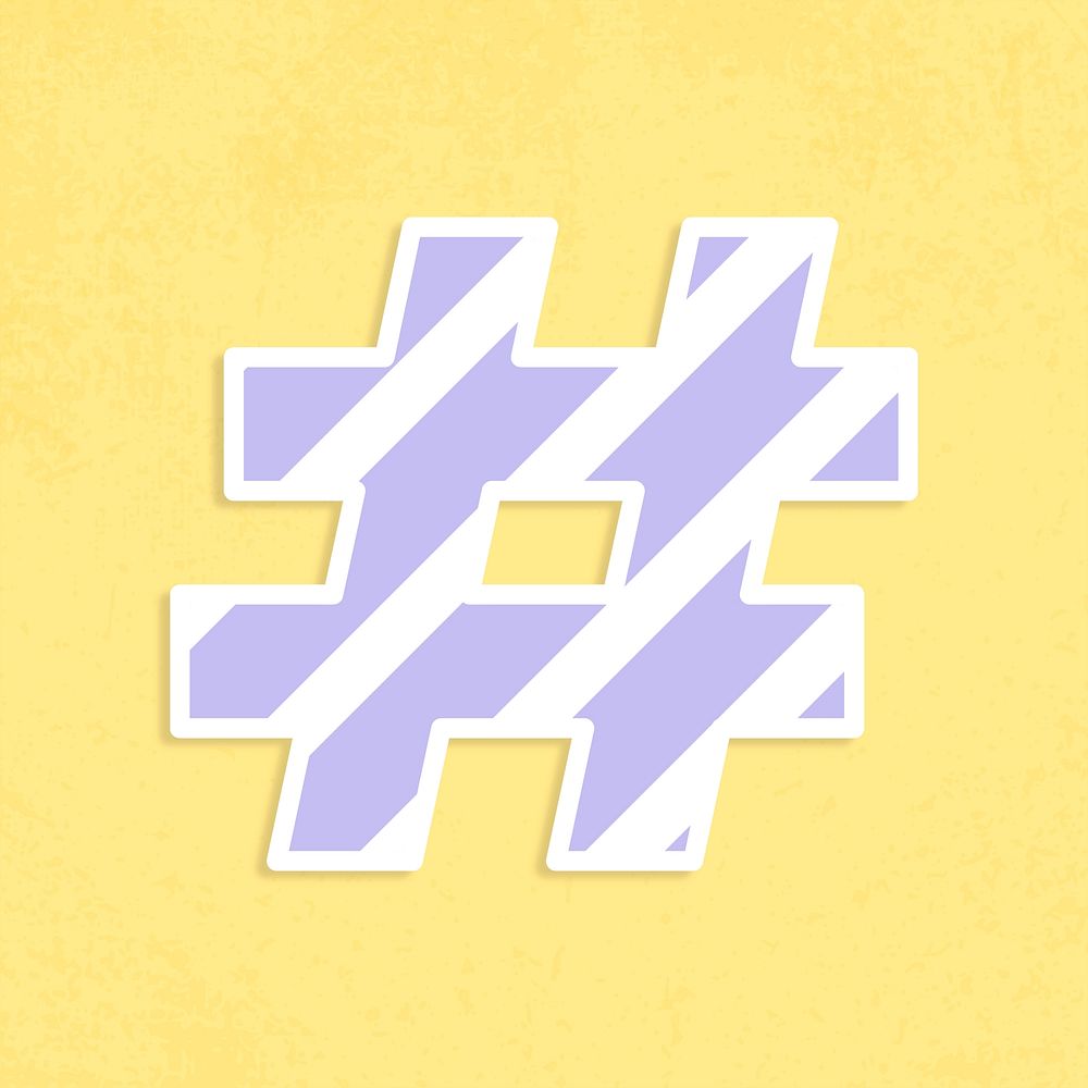 Hashtag font colorful typography psd | Premium PSD - rawpixel