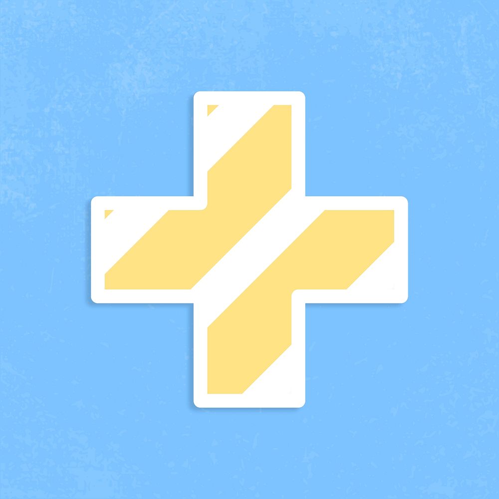 Yellow addition symbol sticker psd | Premium PSD - rawpixel
