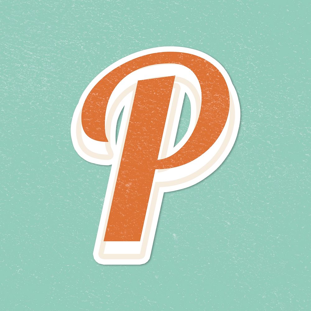 Retro letter P bold typography | Premium PSD - rawpixel
