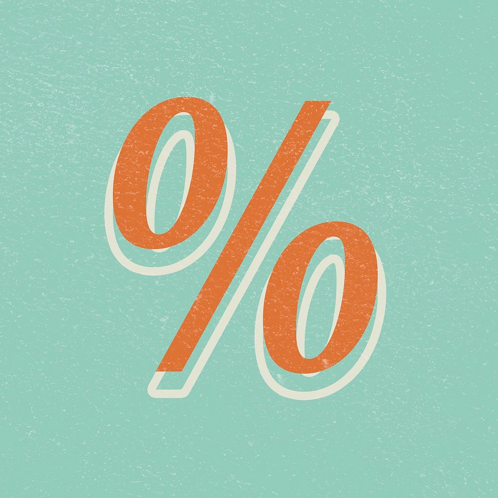 Retro percentage sign % typography | Premium PSD - rawpixel