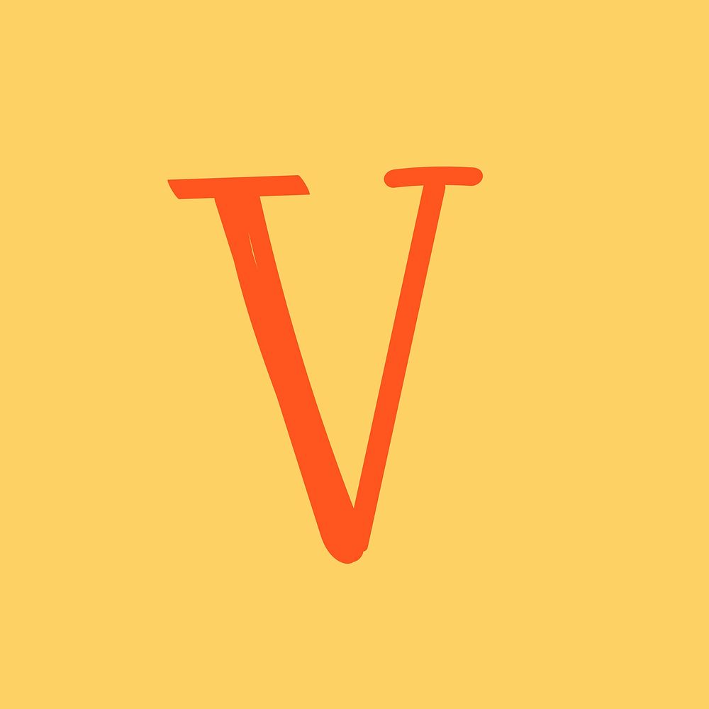 Letter V doodle vector typography | Premium Vector - rawpixel