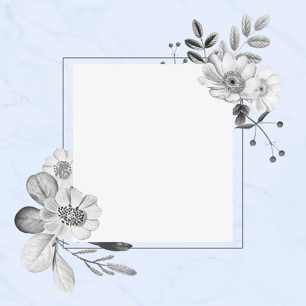 Hand drawn floral frame psd | Premium PSD - rawpixel
