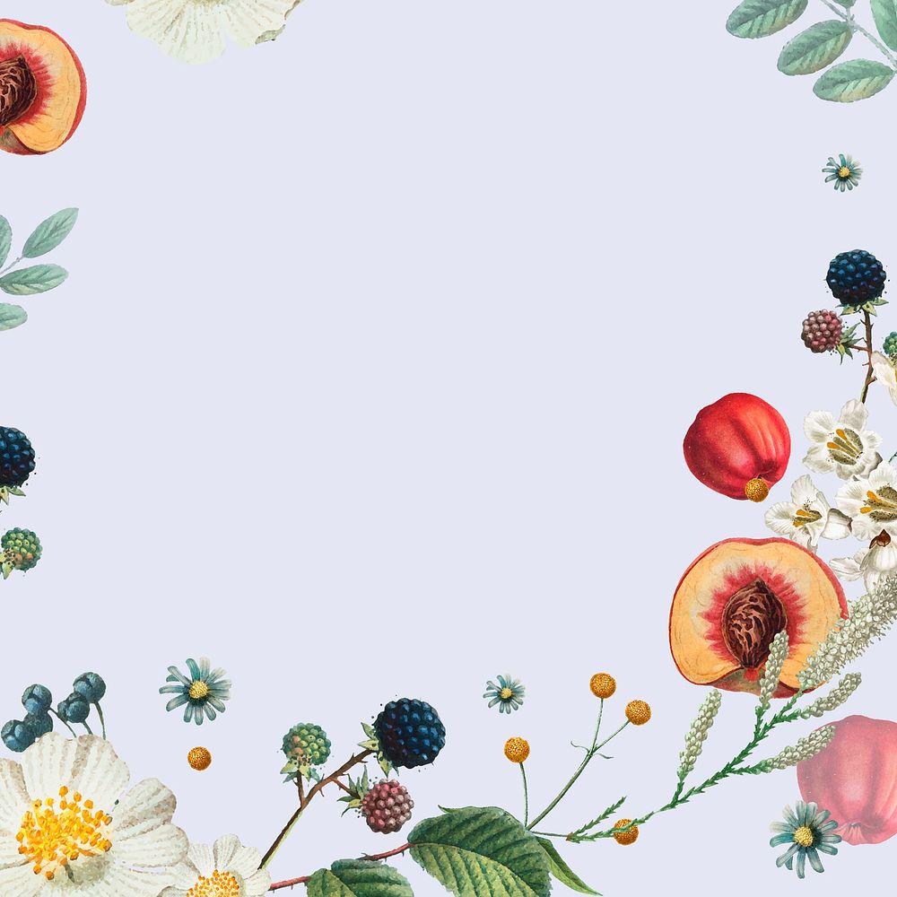 Floral summer frame psd vintage | Premium PSD - rawpixel