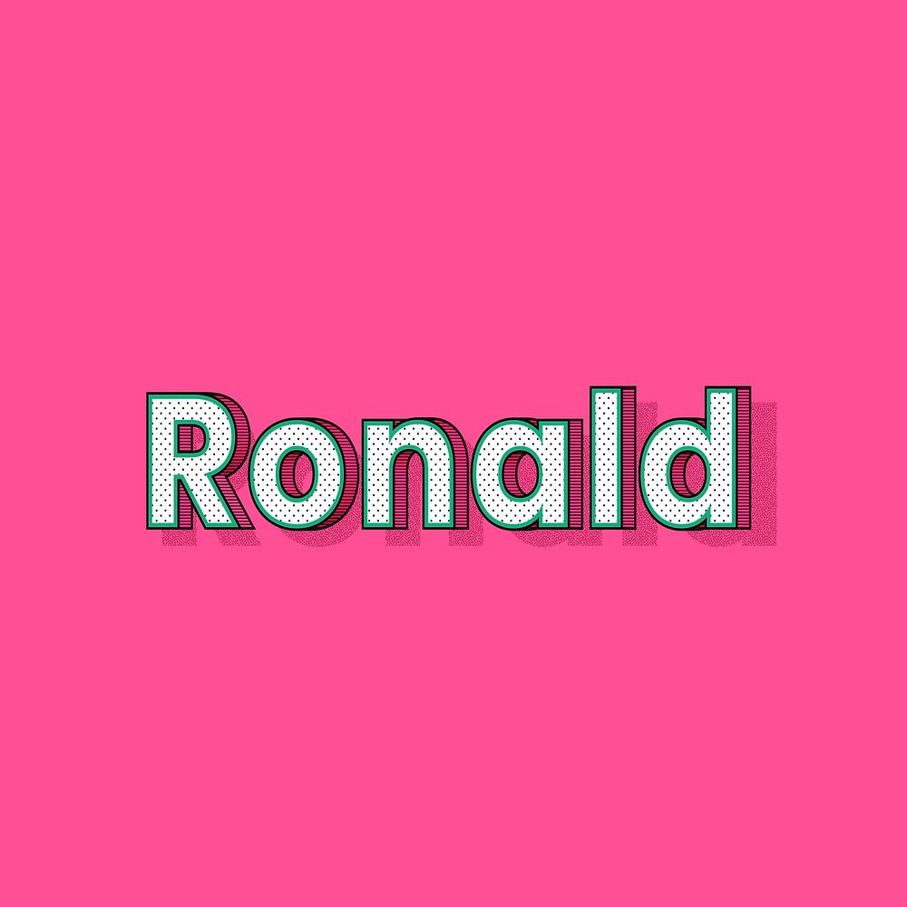 Dotted Ronald male name retro | Premium Photo - rawpixel
