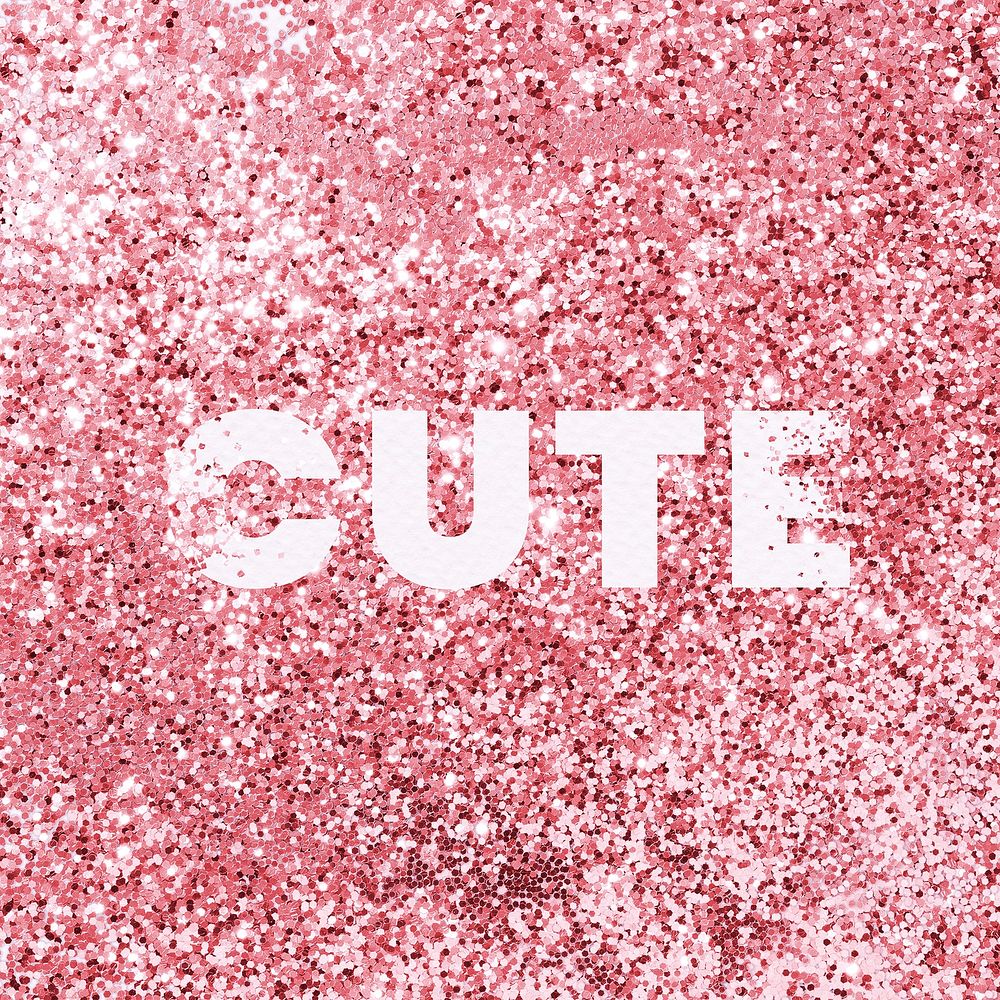 Cute glittery texture word typography | Free Photo - rawpixel