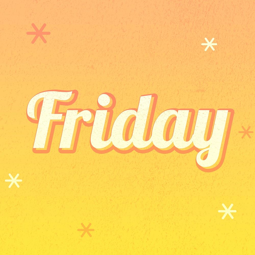 Friday word orange gradient text | Free Photo - rawpixel