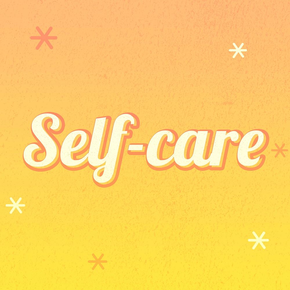 Self-care word orange gradient text | Free Photo - rawpixel