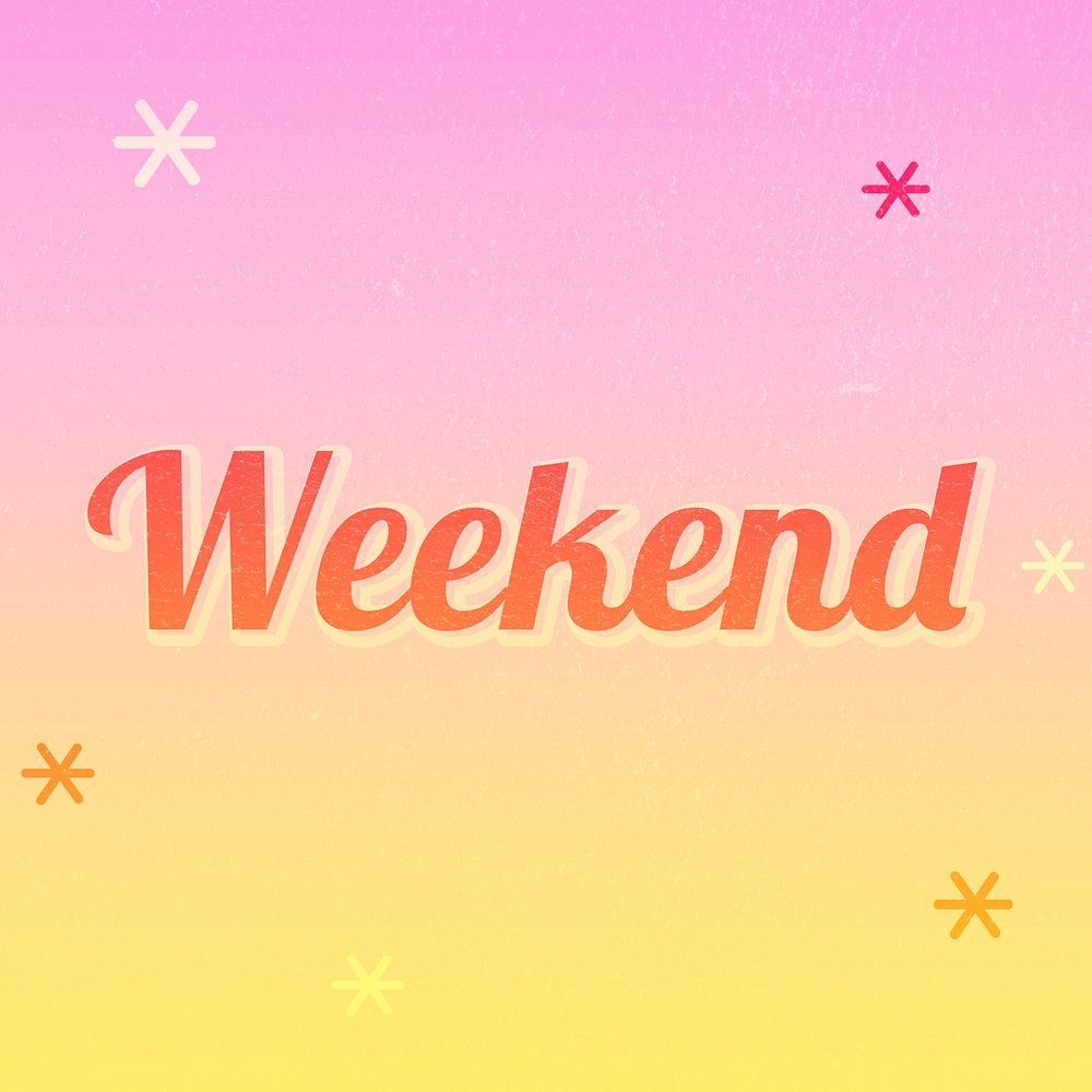 Weekend word colorful star patterned | Free Photo - rawpixel