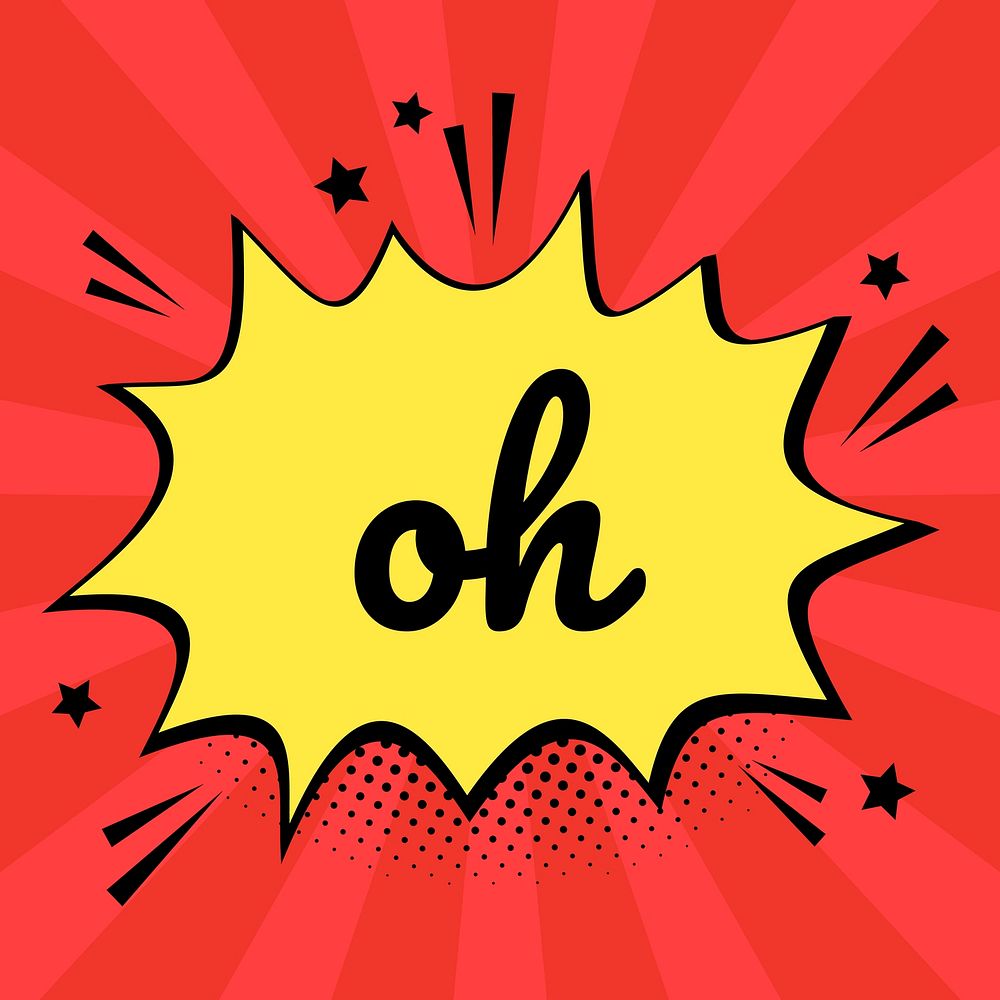 Oh word comic speech bubble | Free Photo - rawpixel