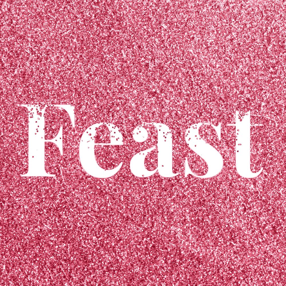 Rose glitter feast word typography | Free Photo - rawpixel