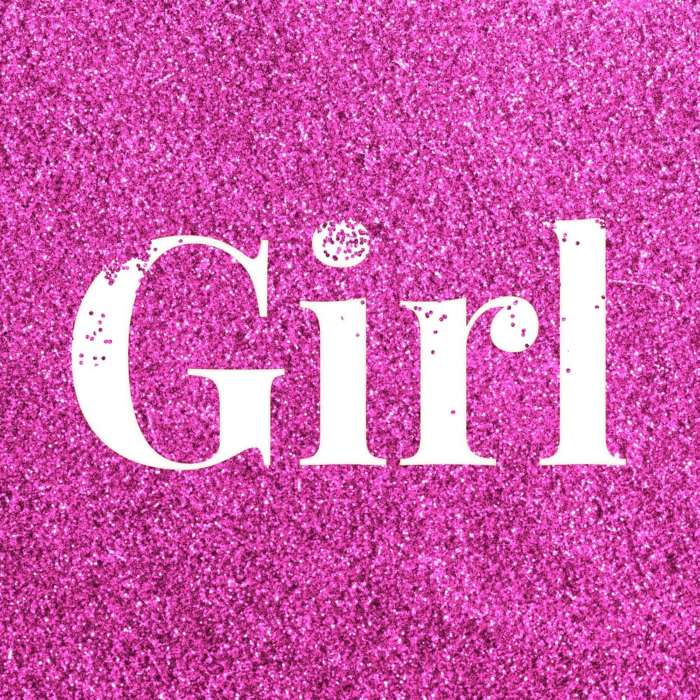 Girl pink glitter lettering typography | Free Photo - rawpixel