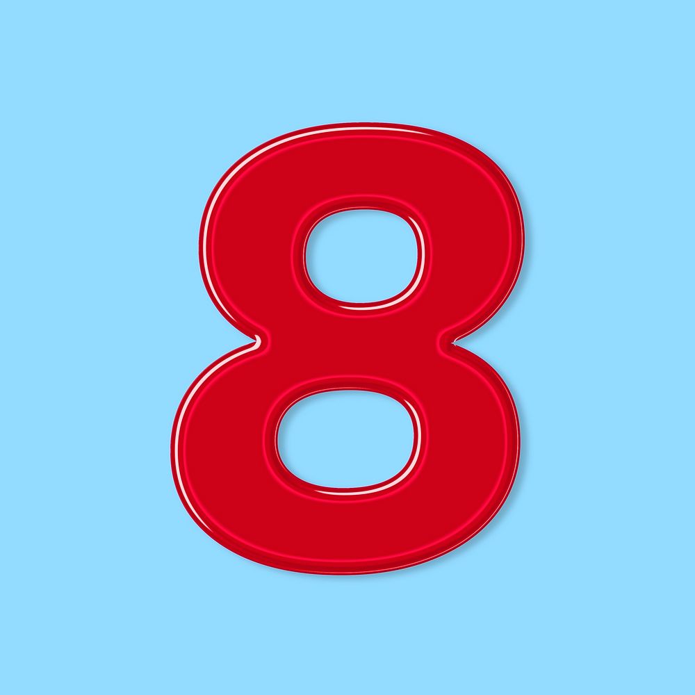 Jelly bold embossed number 8 | Premium PSD - rawpixel