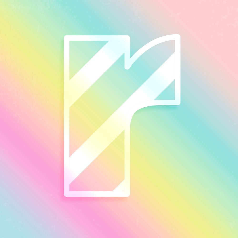 Psd letter r rainbow gradient | Premium PSD - rawpixel