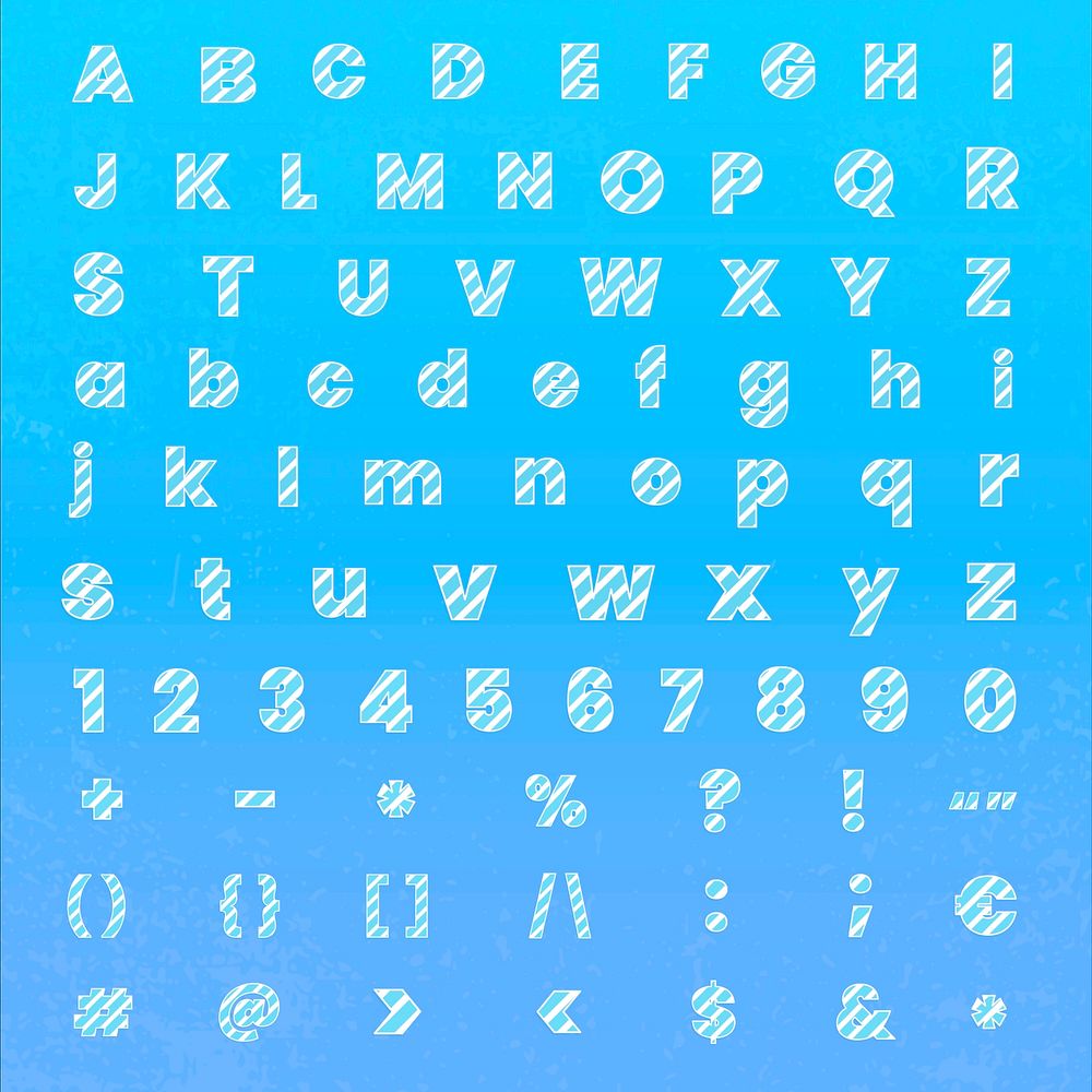 Alphabet set striped letters psd | Premium PSD - rawpixel
