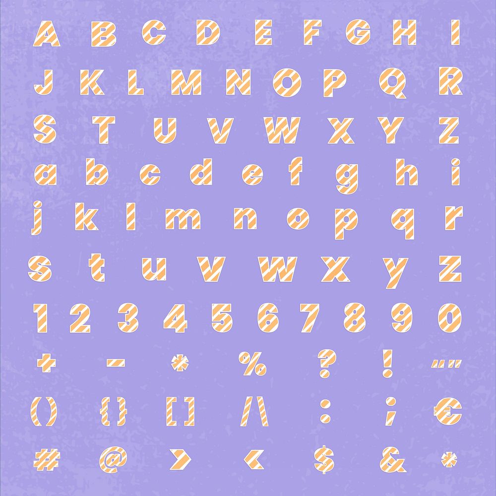 Alphabet set striped letters psd | Premium PSD - rawpixel