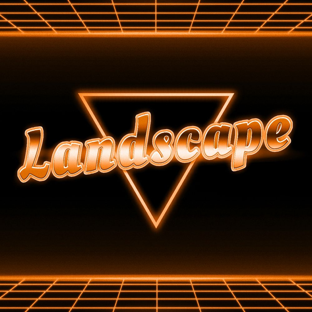 80s grid landscape neon typography | Free Photo - rawpixel