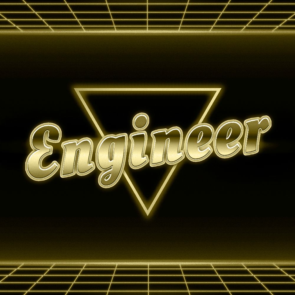 Futuristic engineer text neon typography | Free Photo - rawpixel