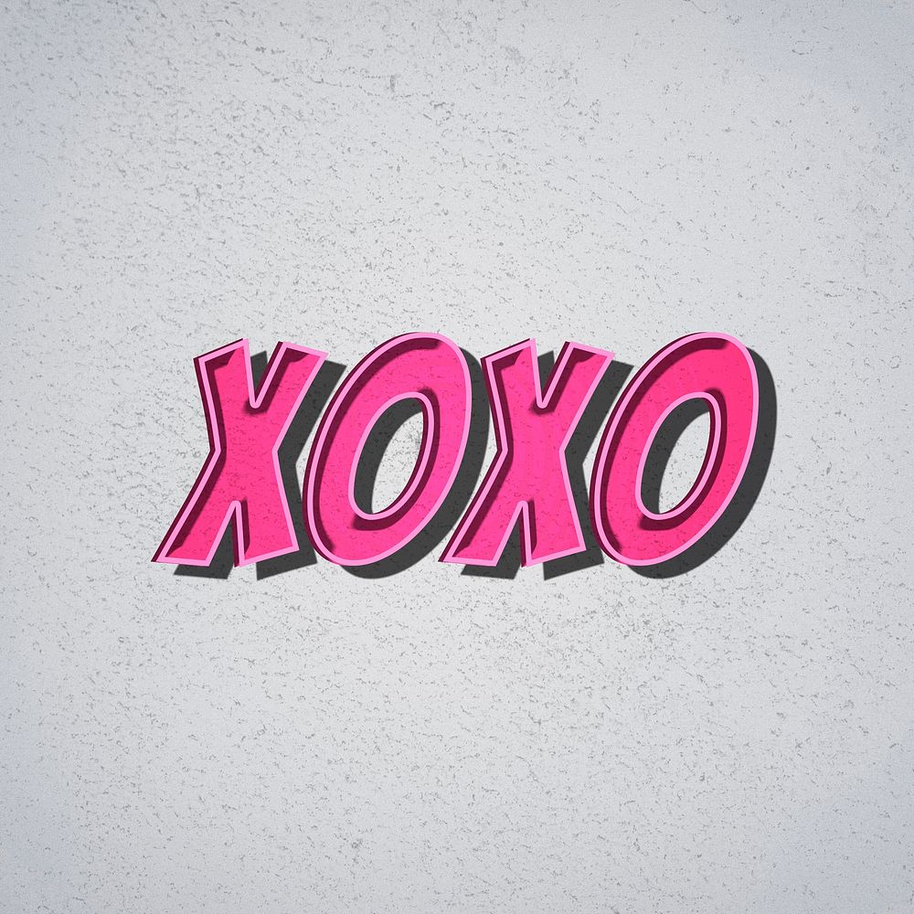 XOXO retro style typography illustration | Free Photo - rawpixel
