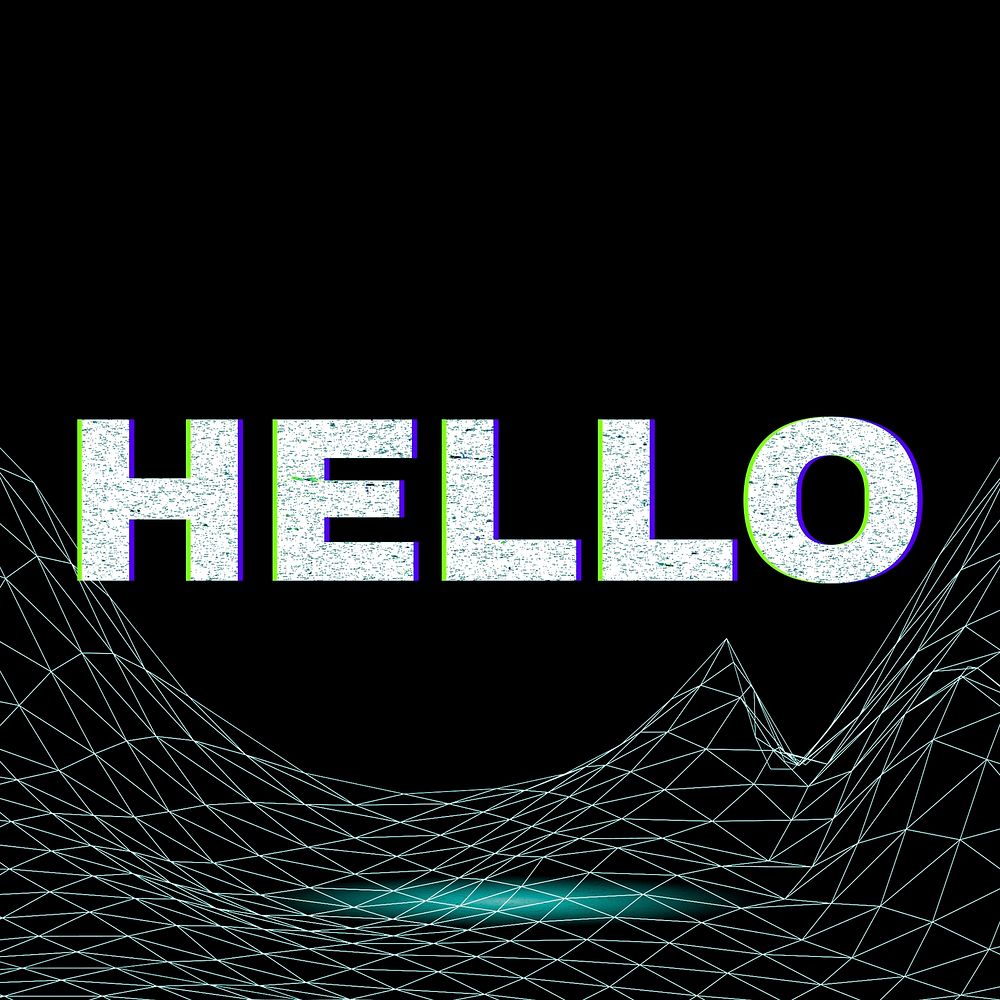 Futuristic neon hello grid text | Free Photo - rawpixel