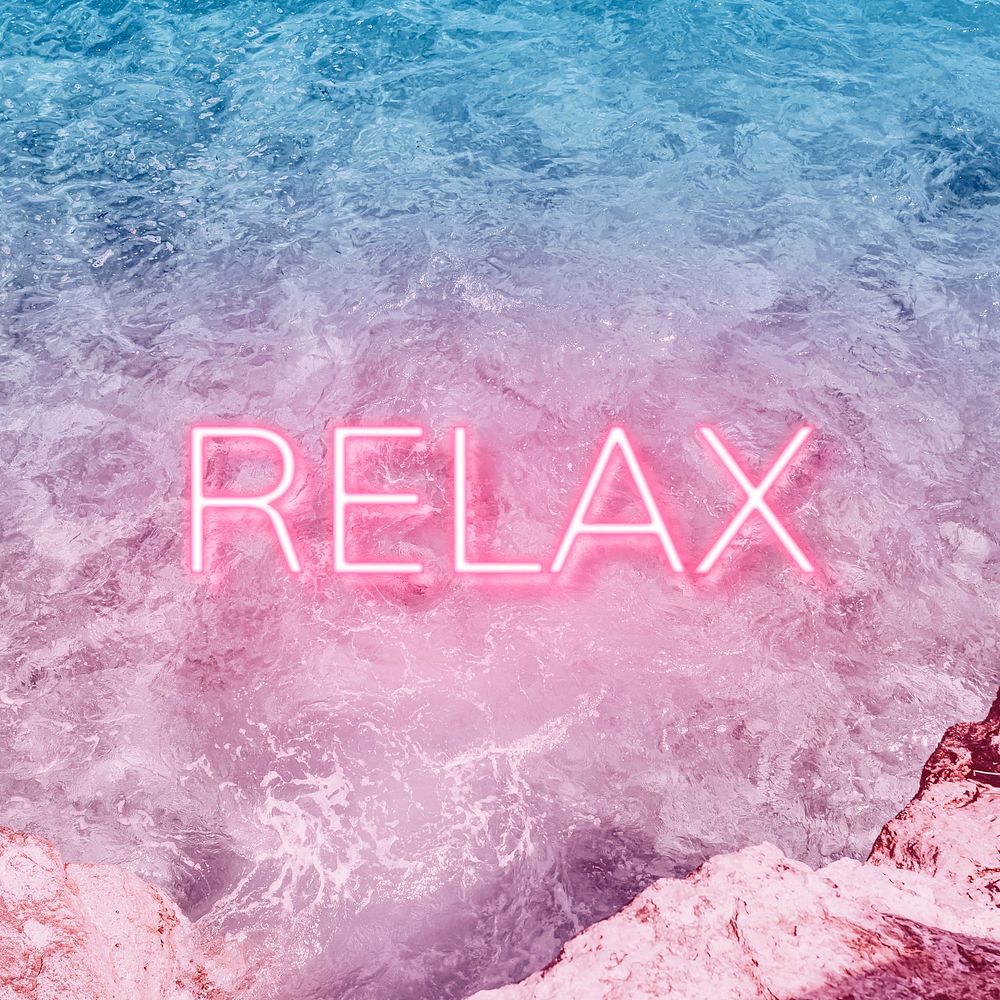 Relax text glowing neon typography | Free Photo - rawpixel